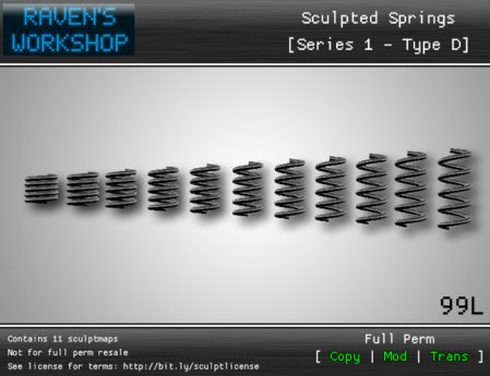 Second Life Marketplace - [RW] Sculpted Springs [Series 1 - Type D ...